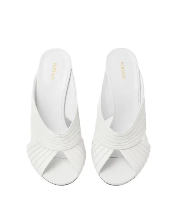 Versace Nappa Mules 90 Mm - White