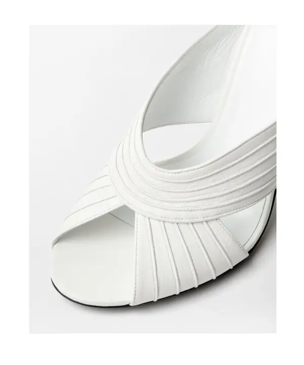 Versace Nappa Mules 90 Mm - White