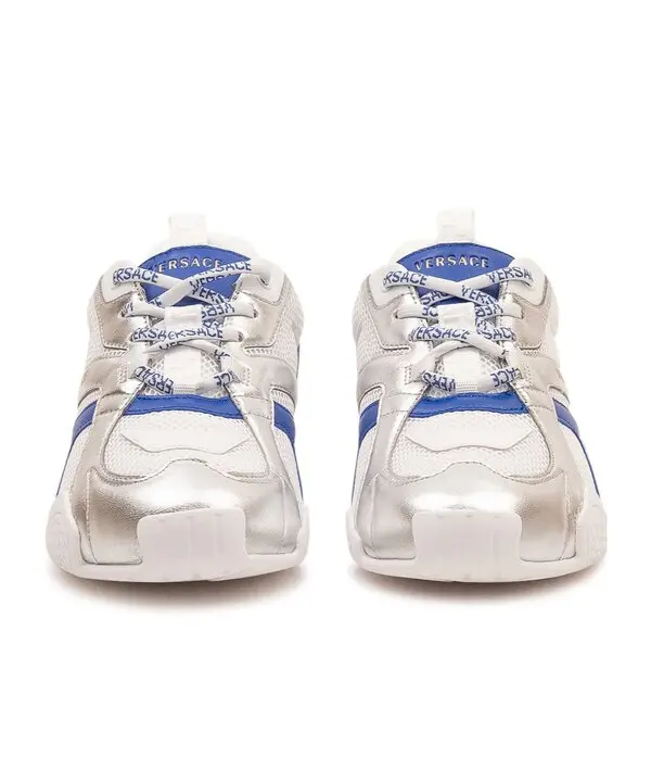 Versace Mesh Lace-up Sneakers - Bluesilver