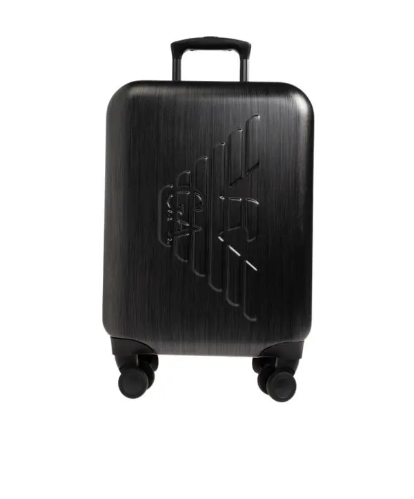 Emporio Armani Logo-embossed Suitcase - Gun Gray
