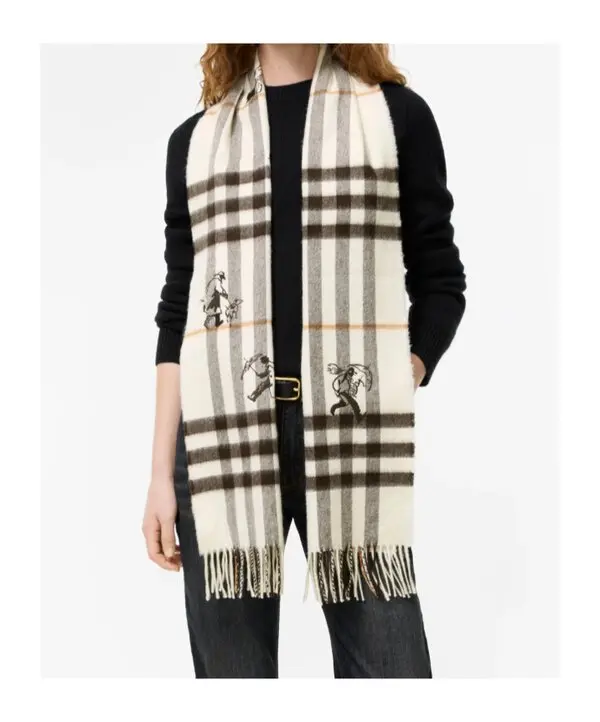 Burberry Check Mates Cashmere Scarf