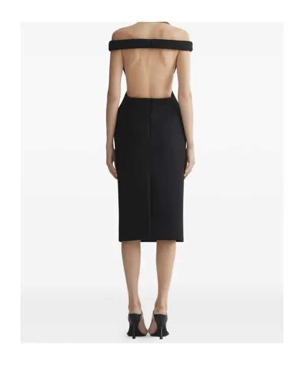 MUGLER Off-shoulder Sculptural Dress