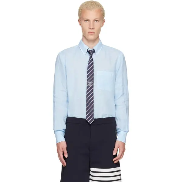 Thom Browne 4-bar Linen Shirt