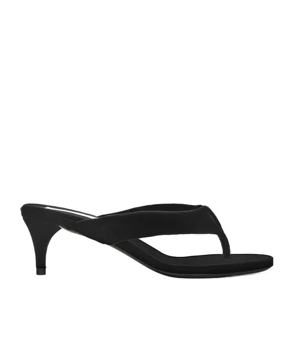 Alaïa Heeled Thong Mules - Black