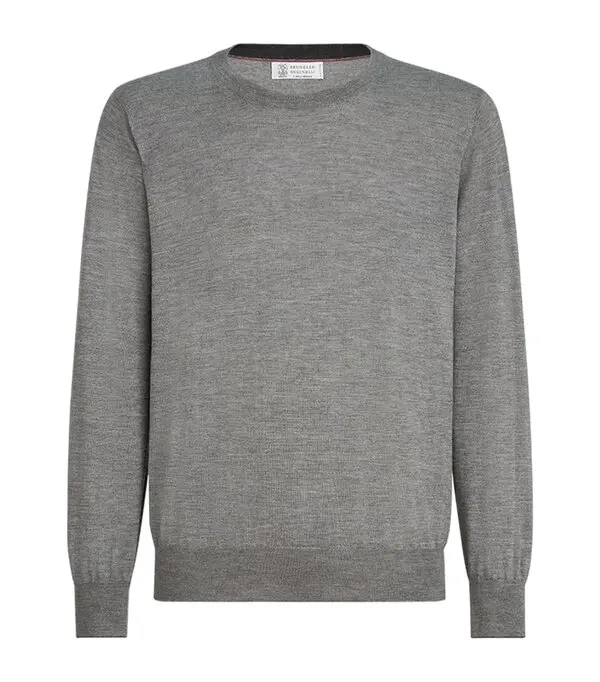 Brunello Cucinelli Cashmere-silk Crew-neck Sweater - Grey