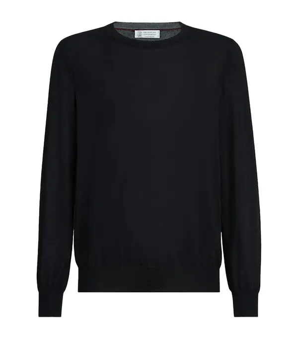 Brunello Cucinelli Cashmere-silk Crew-neck Sweater - Black