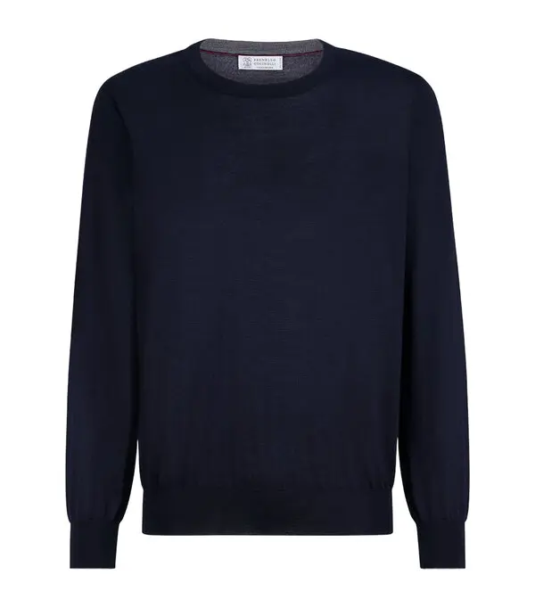 Brunello Cucinelli Cashmere-silk Crew-neck Sweater - Blue