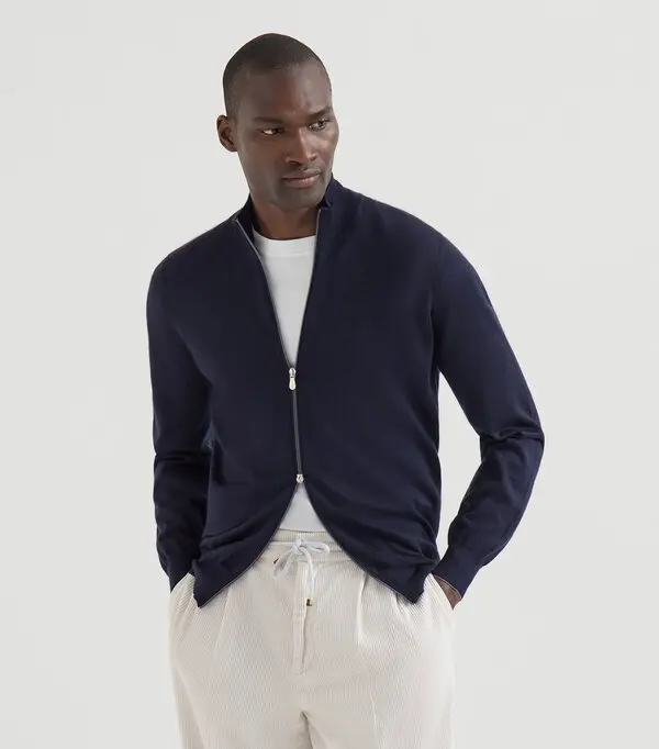 Brunello Cucinelli Cashmere-silk Zip-up Cardigan