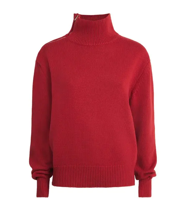 Source Unknown Zip-shoulder Konny Sweater - Red