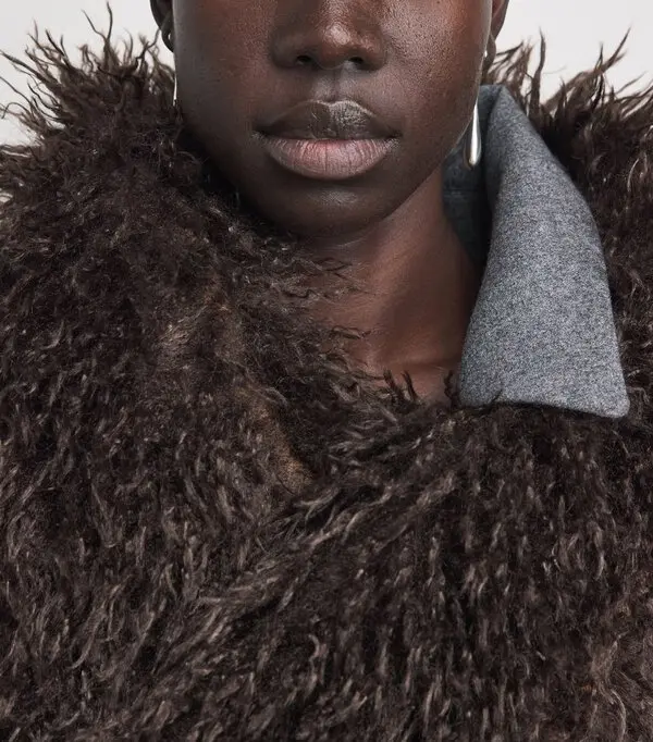 Source Unknown Faux Fur Hathi Jacket