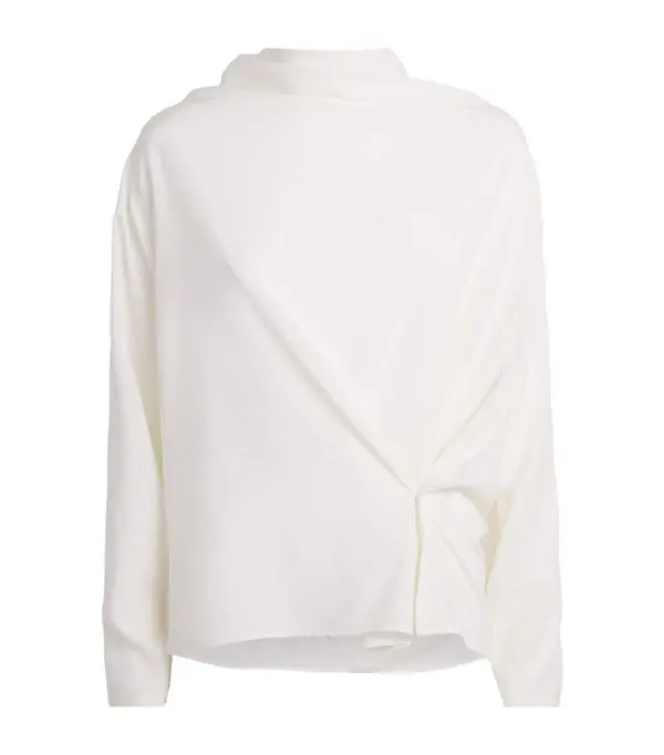 Source Unknown Long-sleeve Draped Pisa Blouse