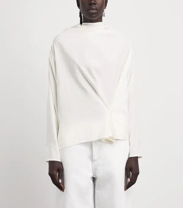 Source Unknown Long-sleeve Draped Pisa Blouse