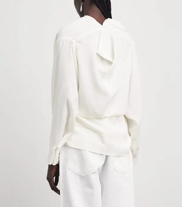 Source Unknown Long-sleeve Draped Pisa Blouse