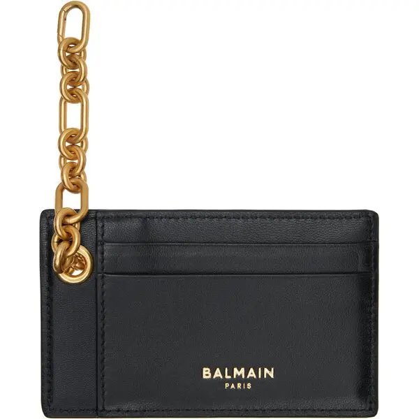 Balmain Pulse Card Holder In Monogram Jacquard