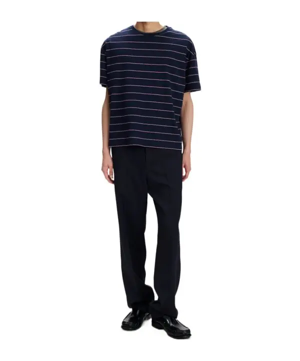 A.p.c. Loose T-shirt With Pink Stripes
