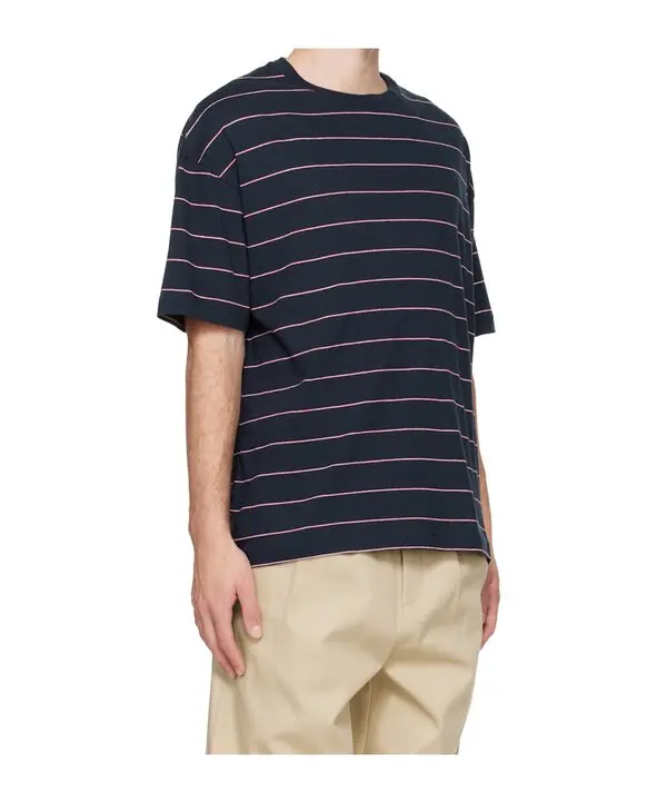 A.p.c. Loose T-shirt With Pink Stripes