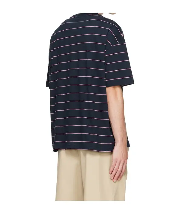 A.p.c. Loose T-shirt With Pink Stripes