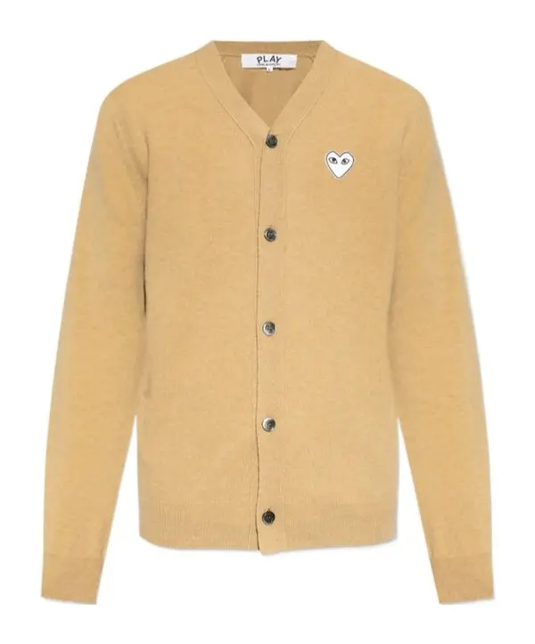 Play Comme Des Garcon Long-sleeved V-neck Sweater