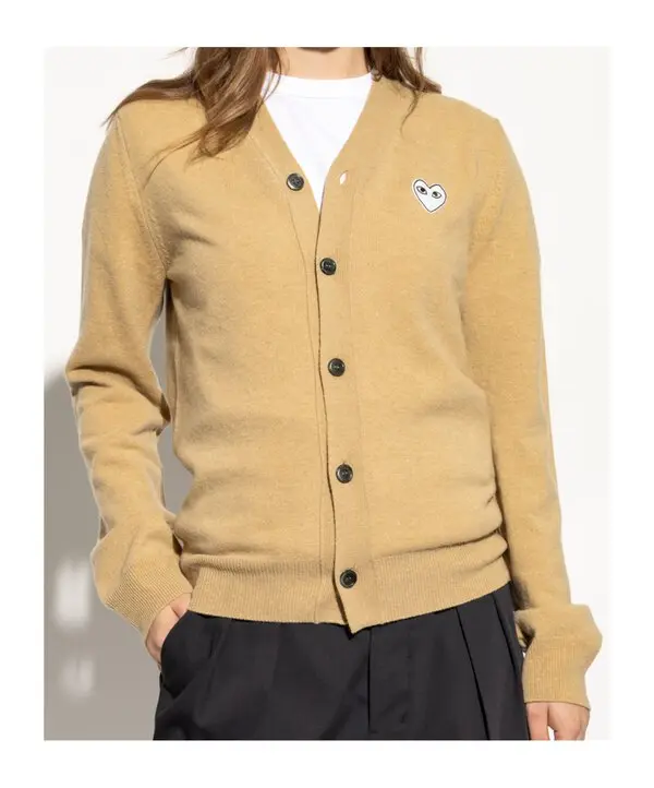 Play Comme Des Garcon Long-sleeved V-neck Sweater