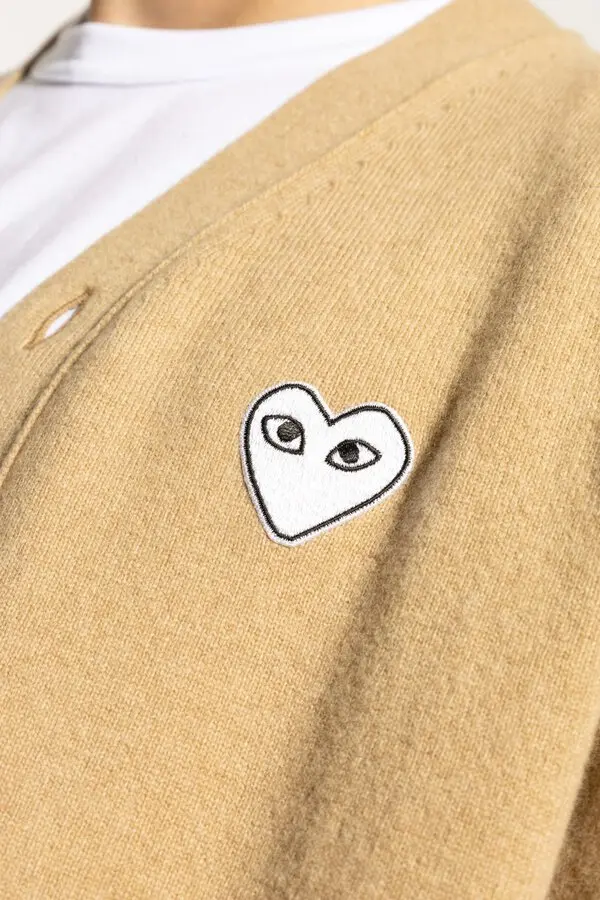 Play Comme Des Garcon Long-sleeved V-neck Sweater