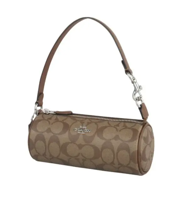 COACH Logo Shoulder Bag - Khaki/saddle Color