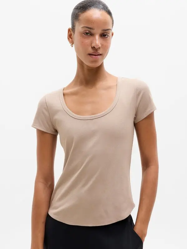 Athleta Signature Rib Scoop Tee