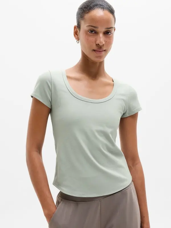 Athleta Signature Rib Scoop Tee