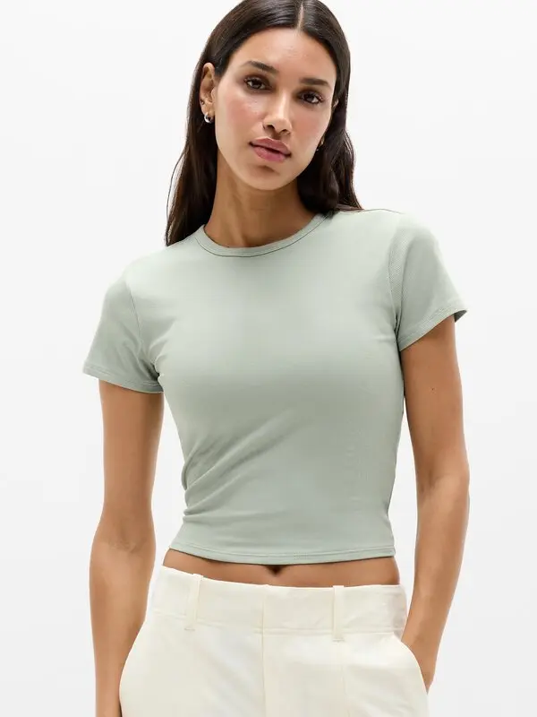 Athleta Signature Rib Crop Tee