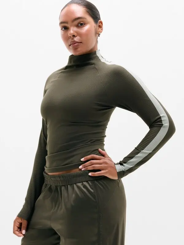 Athleta Renew Seamless Mock Neck Top
