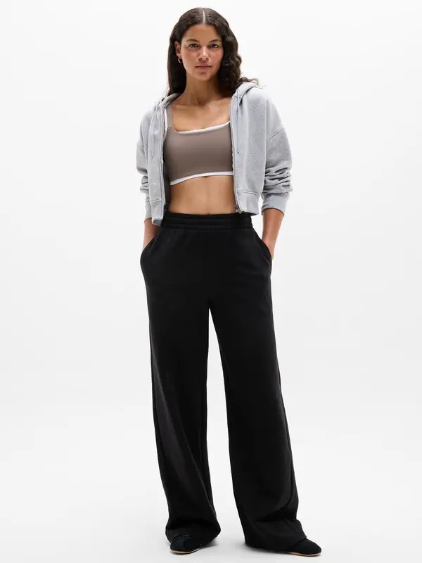 Athleta Forever Fleece Classic Wide Leg - Black