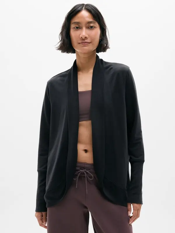 Athleta Coaster Luxe Open Cardigan - Black
