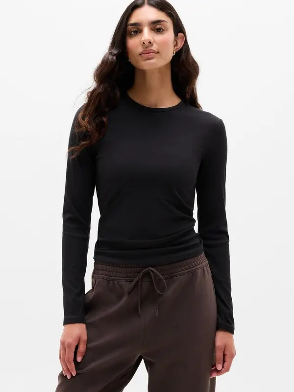Athleta Signature Rib Top - Black