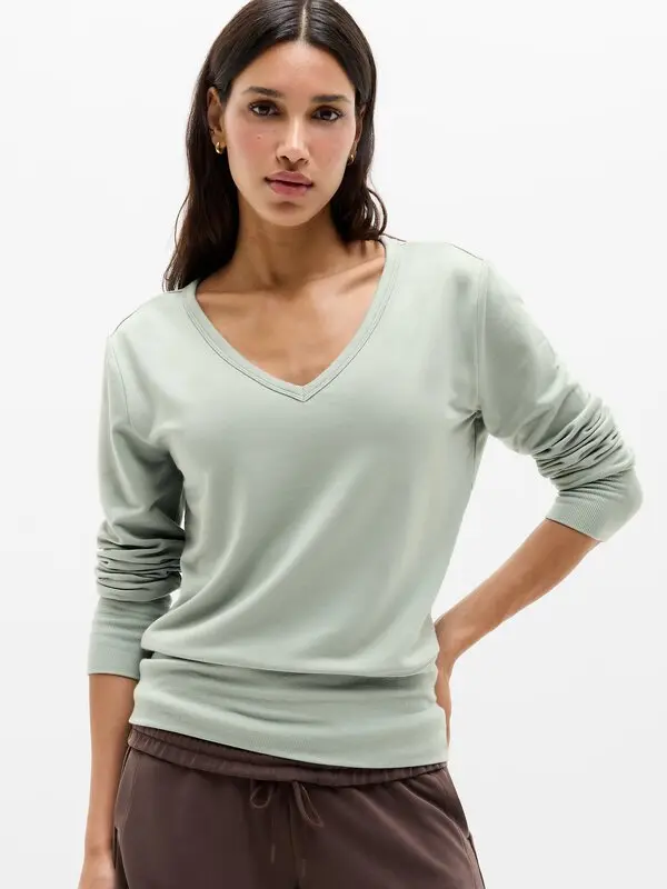 Athleta Coaster Luxe V-neck Sweatshirt