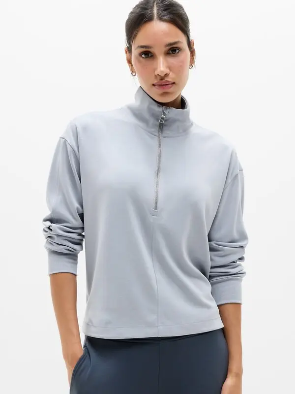 Athleta Seasoft Classic Quarter Zip Sweatshirt