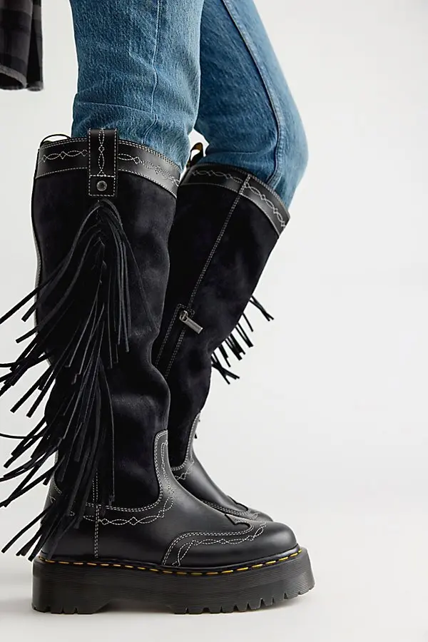 Dr. Martens Fusion Fringe Hi Boots - Black
