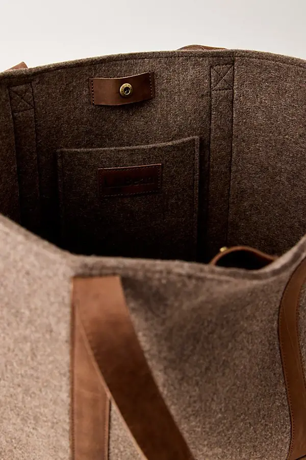 L.l.bean Leather Trim Wool Tote