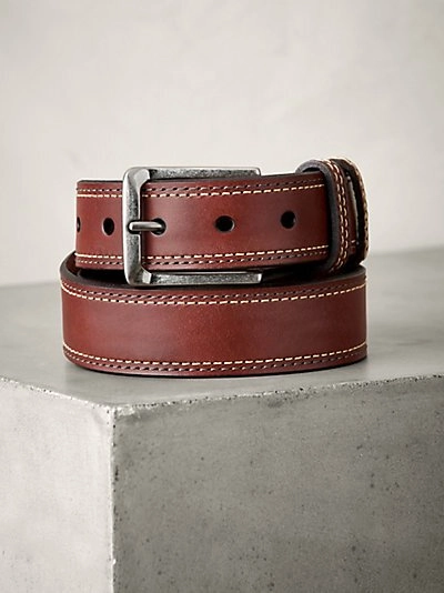 Overland Wrigley Buffalo Leather Belt - Merlot