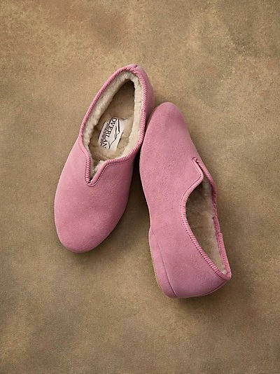 Overland Eden Shearling-lined Leather Slippers - Pink