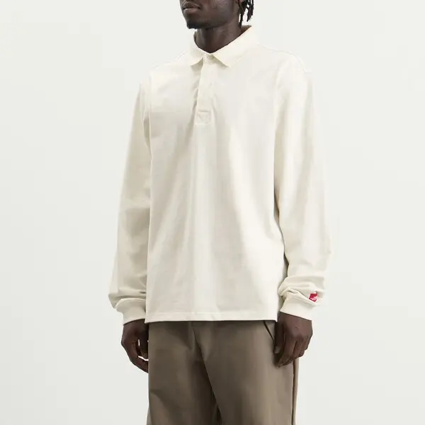 The North Face Red Box Rugby Shirt - White Dune