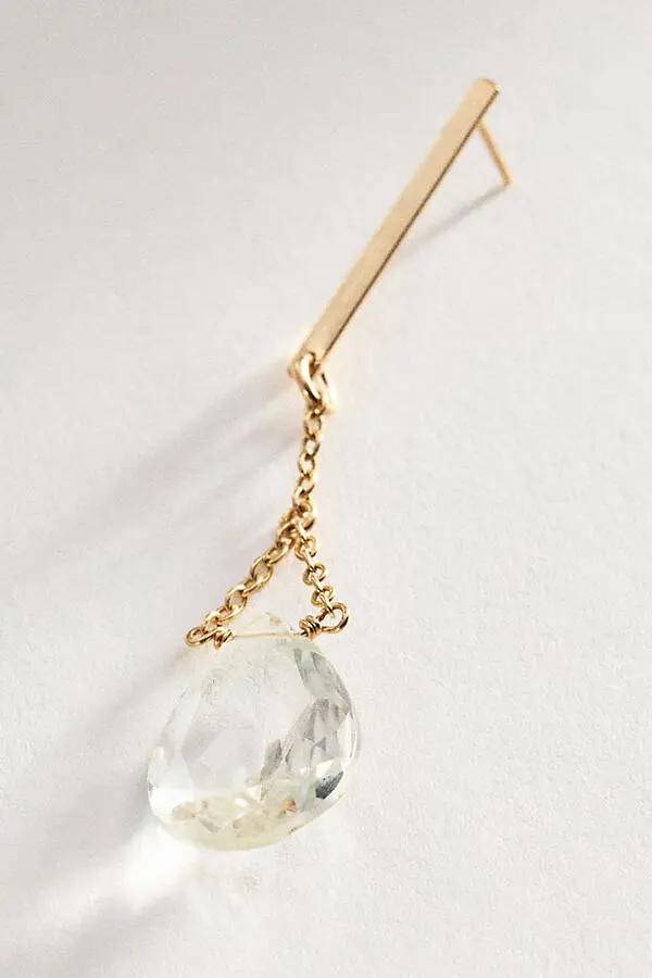 HEATHER HAWKINS Hold On Faceted Gemstone Earrgs - Clear