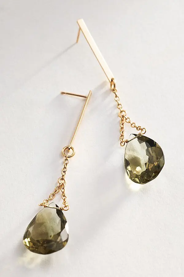 HEATHER HAWKINS Hold On Faceted Gemstone Earrgs - Green Pattern
