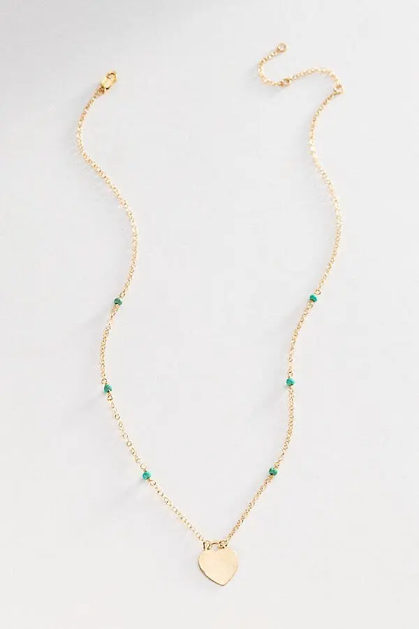 HEATHER HAWKINS Hammered Heart Padlock Necklace