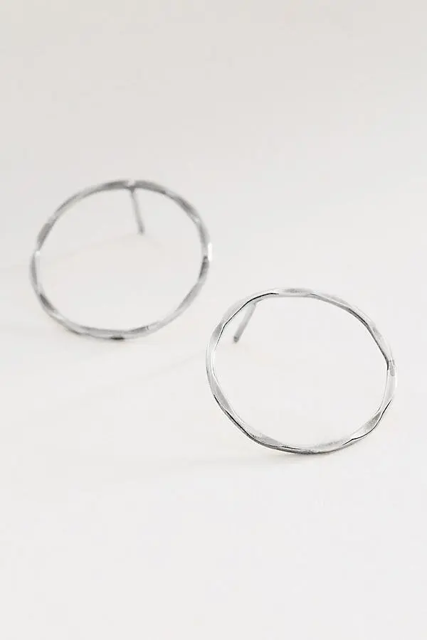 HEATHER HAWKINS Circle Stud Earrgs - Silver
