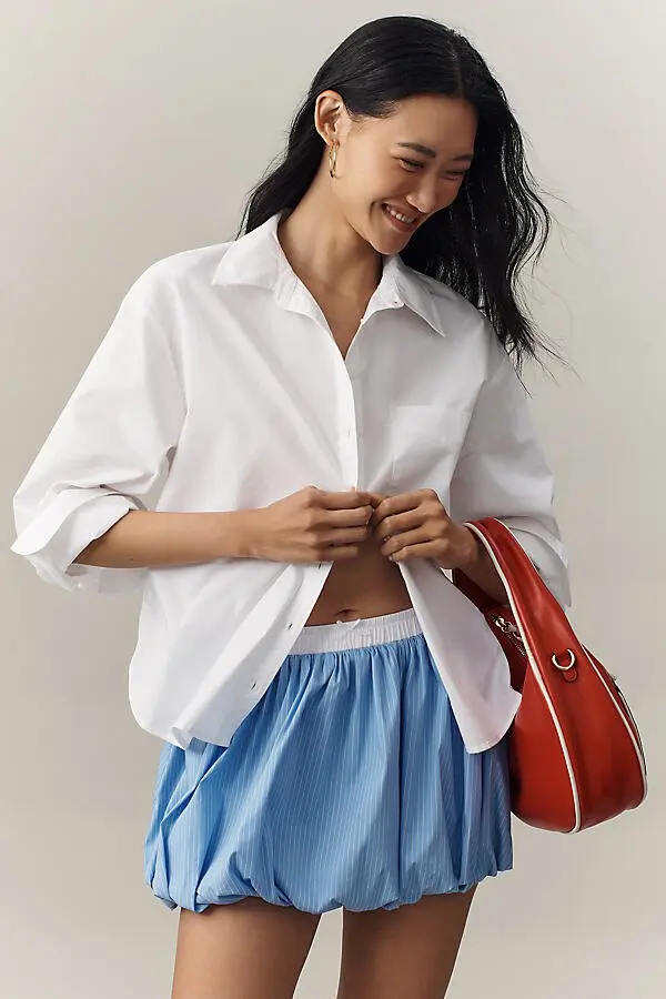 Maeve Shrunken Bennet 100% Cotton Buttondown Shirt
