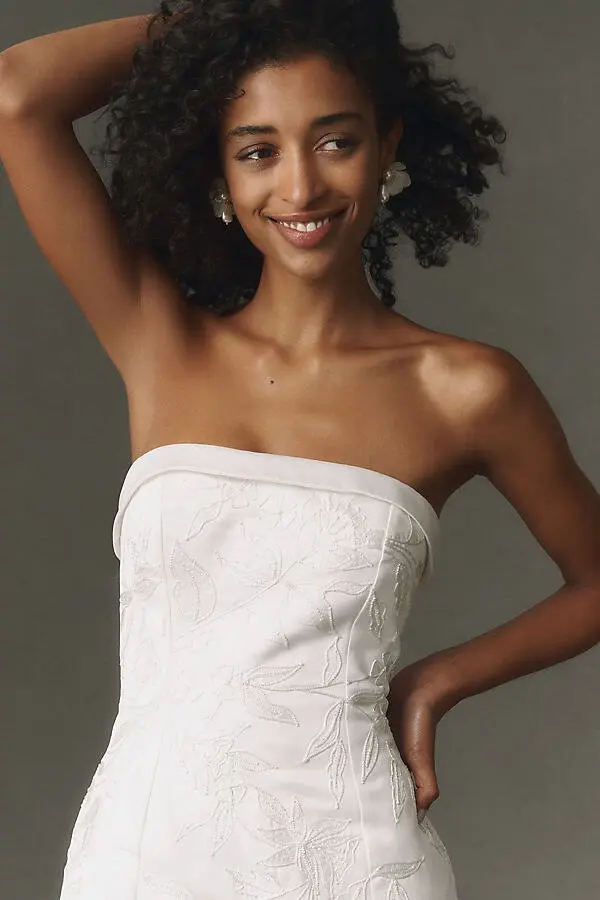 Bhldn Strapless Sat Mi Dress