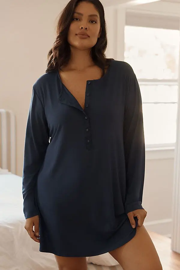 LYREBIRD Henley Lounge Dress Modaluxe - Navy