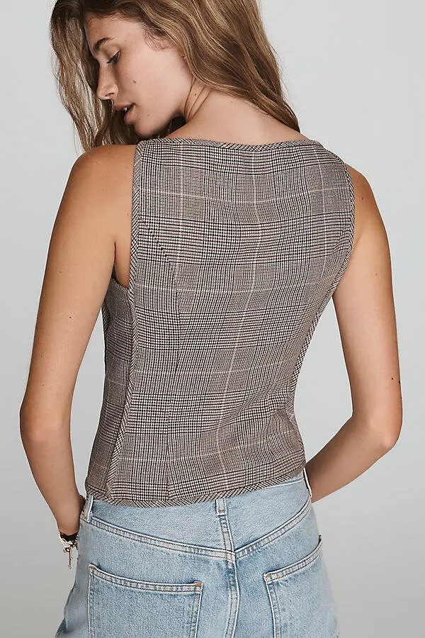 Maeve Sleeveless Structured Button-front Top
