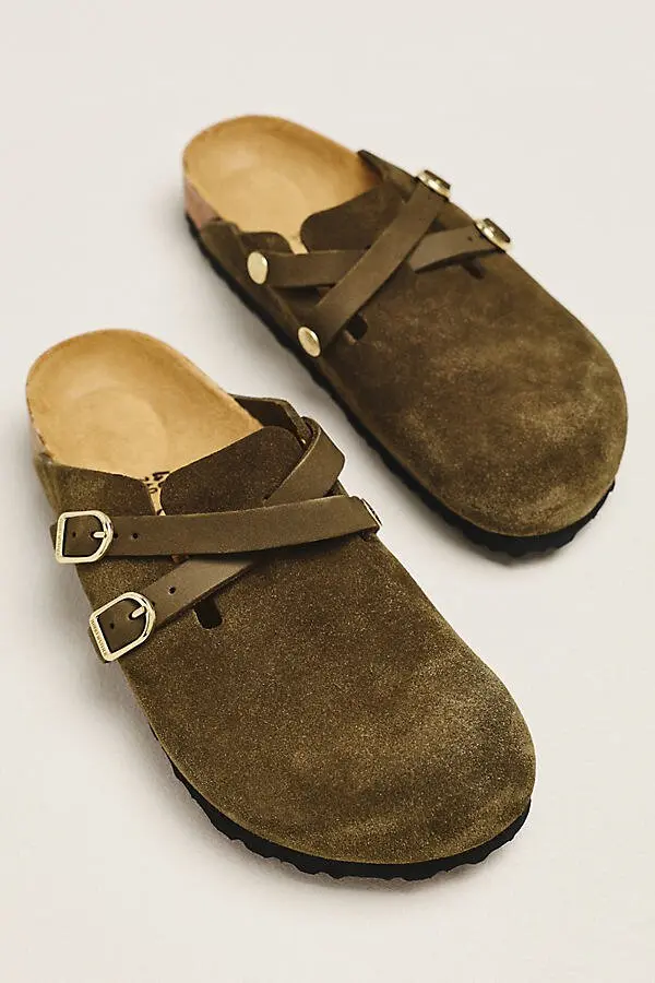 BIRKENSTOCK Blair Suede Clogs - Thyme