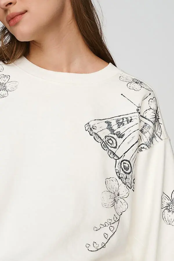 PILCRO Niki Bubble Sweatshirt Bailey Fritz