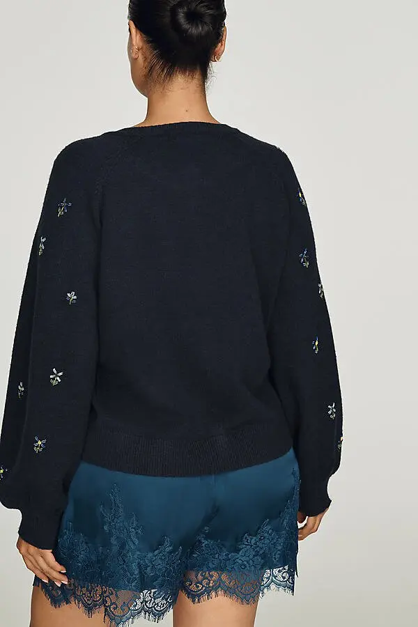 English Factory Embroidered Cardigan Sweater